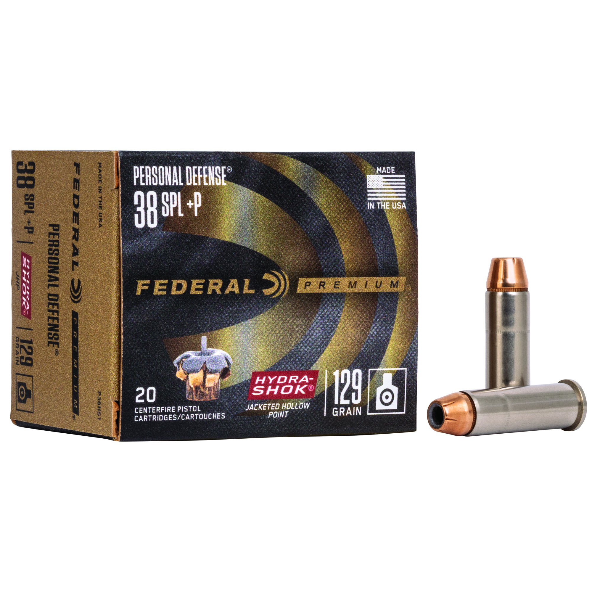 Federal Hydra-Shok .38 Special +P (129gr) HP - 20/Box - P38HS1 ...