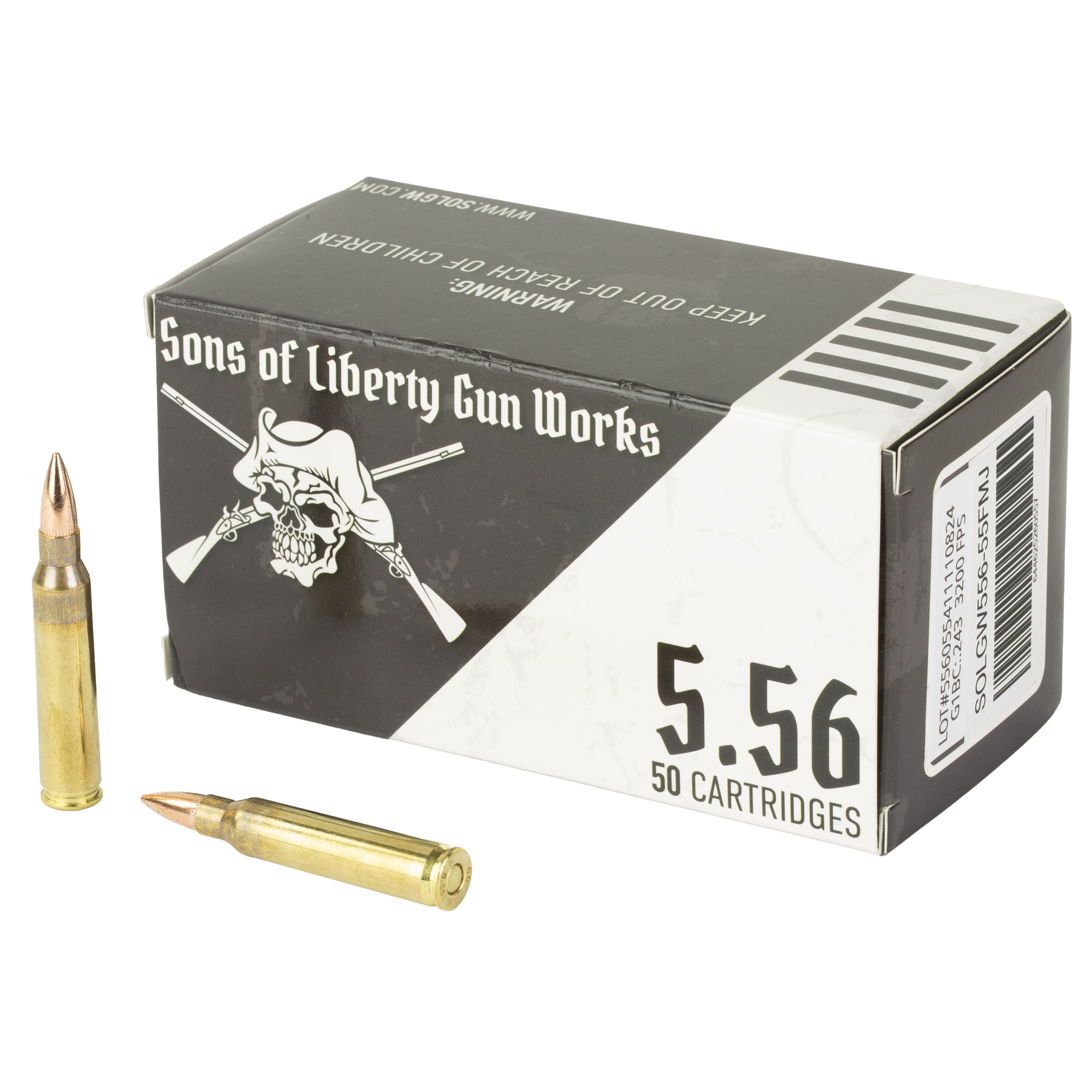 SOLGW 5.56x45mm (55gr) FMJ - 50/Box - 556-55FMJ-1000 - AmmoWall.com